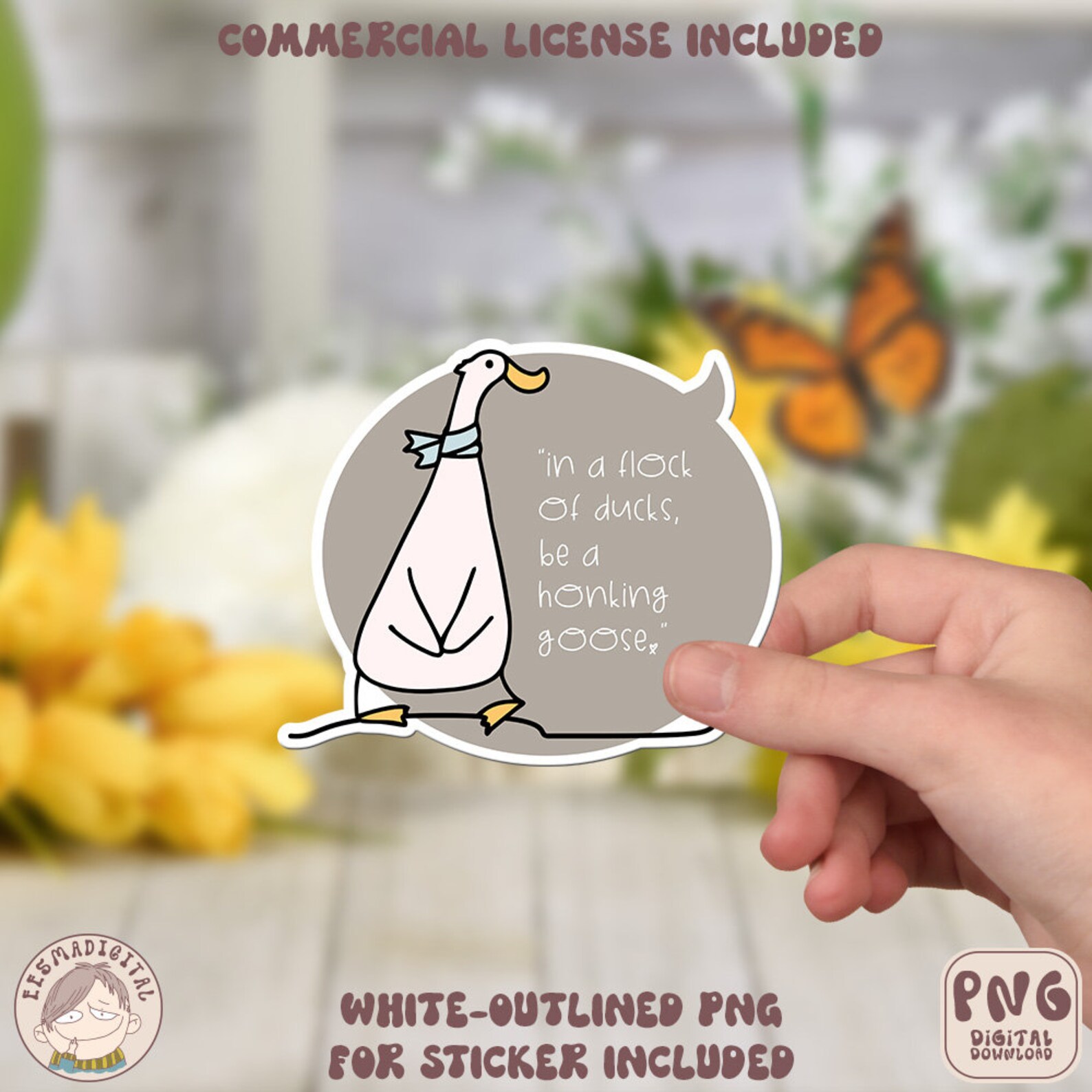 Silly Goose Png, in a Flock of Ducks Png, Silly Goose Png, Trendy Goose ...