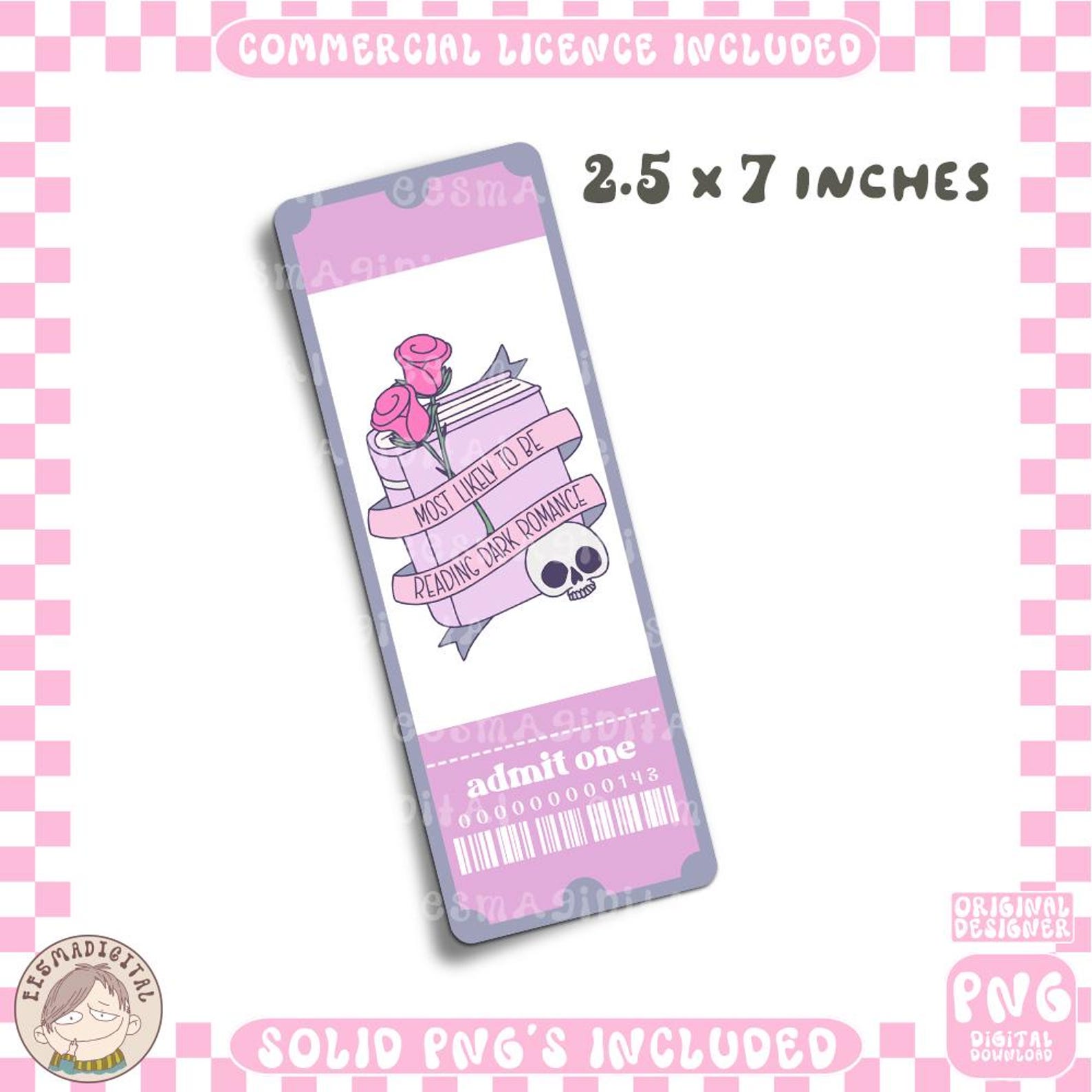 Bookish Ticket Bundle PNG, Book Club Ticket Bookmark PNG, Book Lovers ...