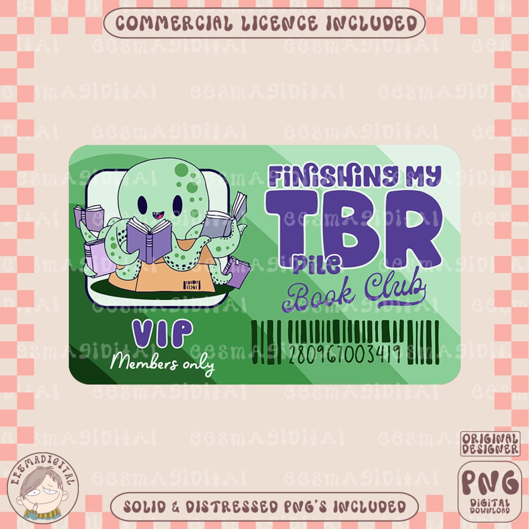 Finishing My TBR Pile Book Club Png, Book Card Png, Cute Trendy Bookish ...