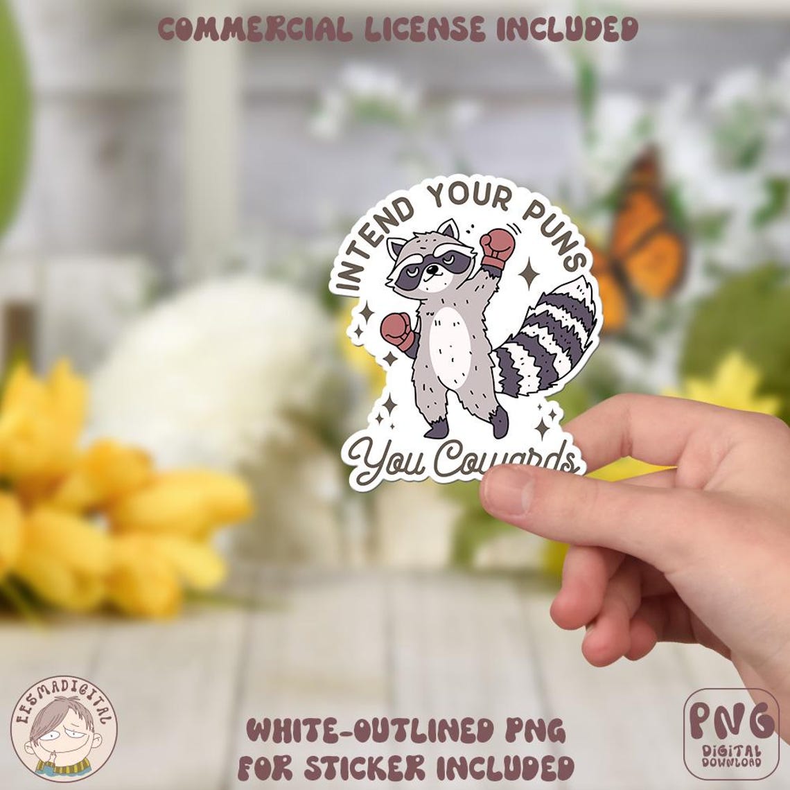 Intend Your Puns You Cowards PNG, Funny Raccoon, Vintage Retro Raccoon ...