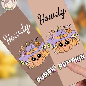 Howdy Pumpkin Bookmark Png, Fall Pumpkin Halloween Season Bookmark ...