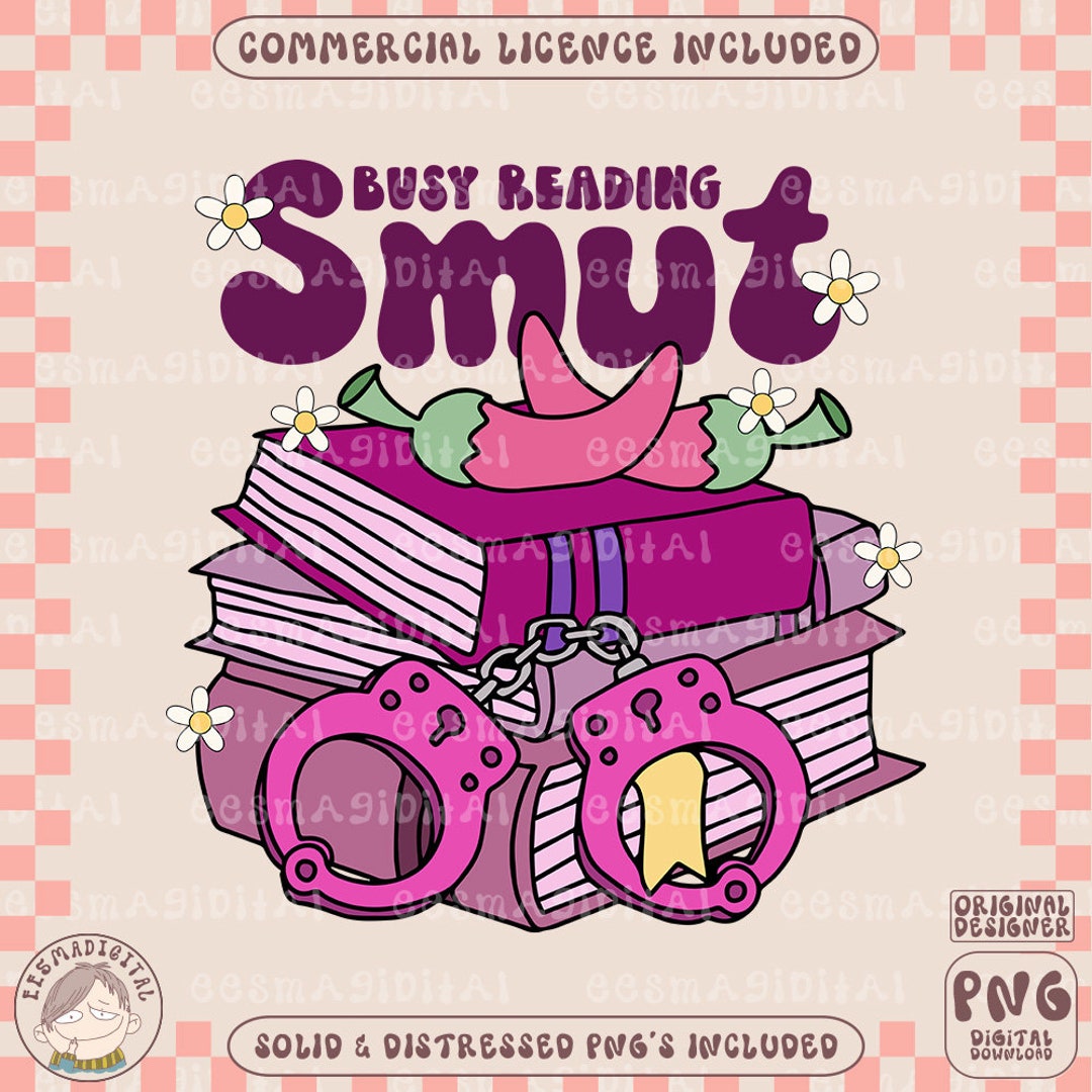 Busy Reading Smut PNG, Groovy Trendy Aesthetic Bookish Design for ...