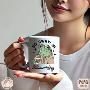 Go Away I'm Introverting, PNG Files, Funny Coffee Frog Shirt, Ugly Toad ...