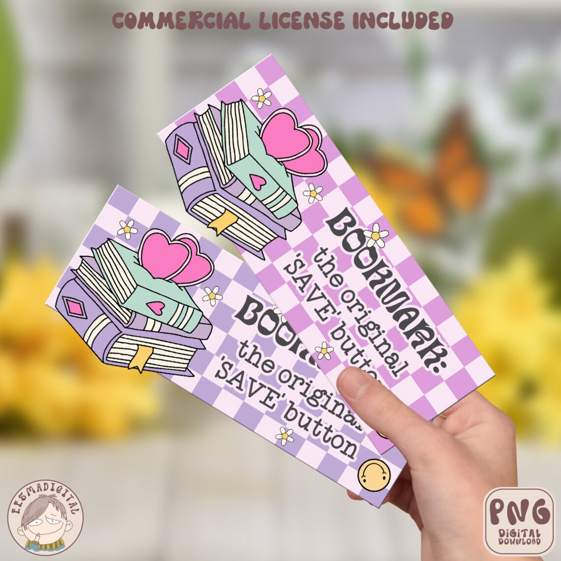 Bookmark Funny Quote Bookmark PNG File, Checkered Bookmark Png, Cute ...