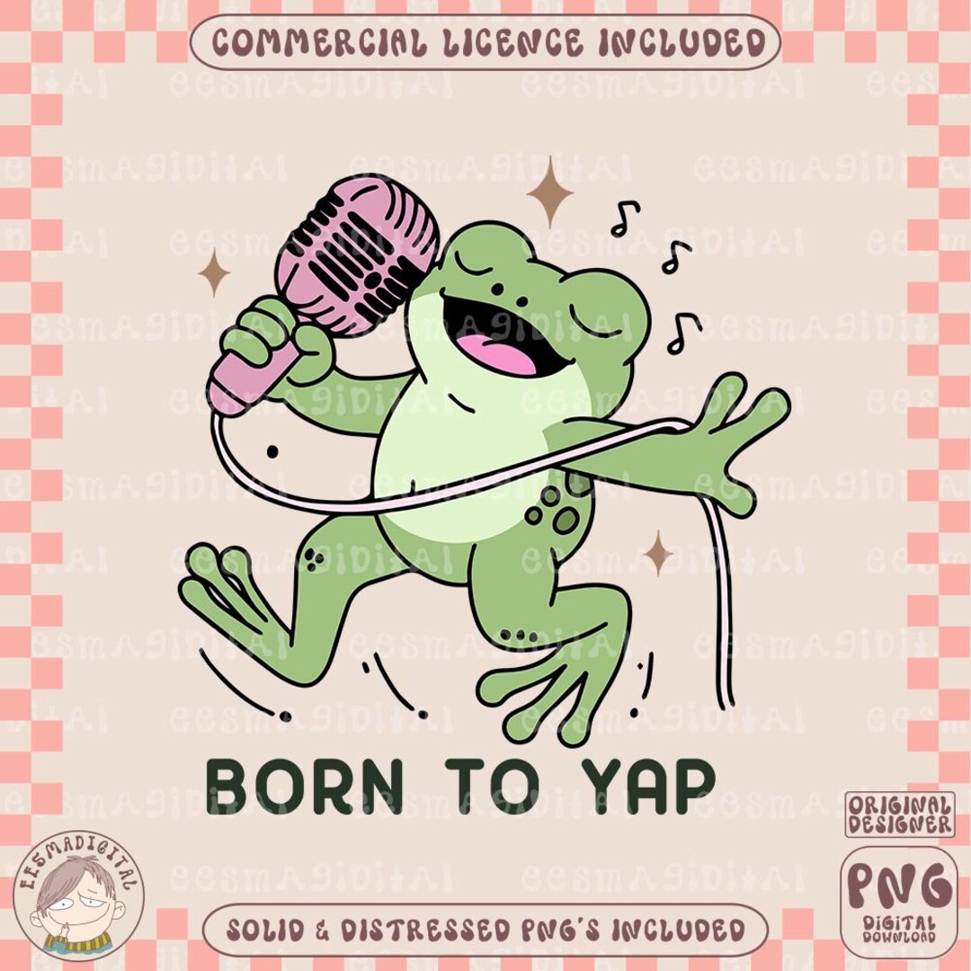 Born to Yap, Png File, Cute Trendy Funny Sarcastic Vintage Retro Mental ...