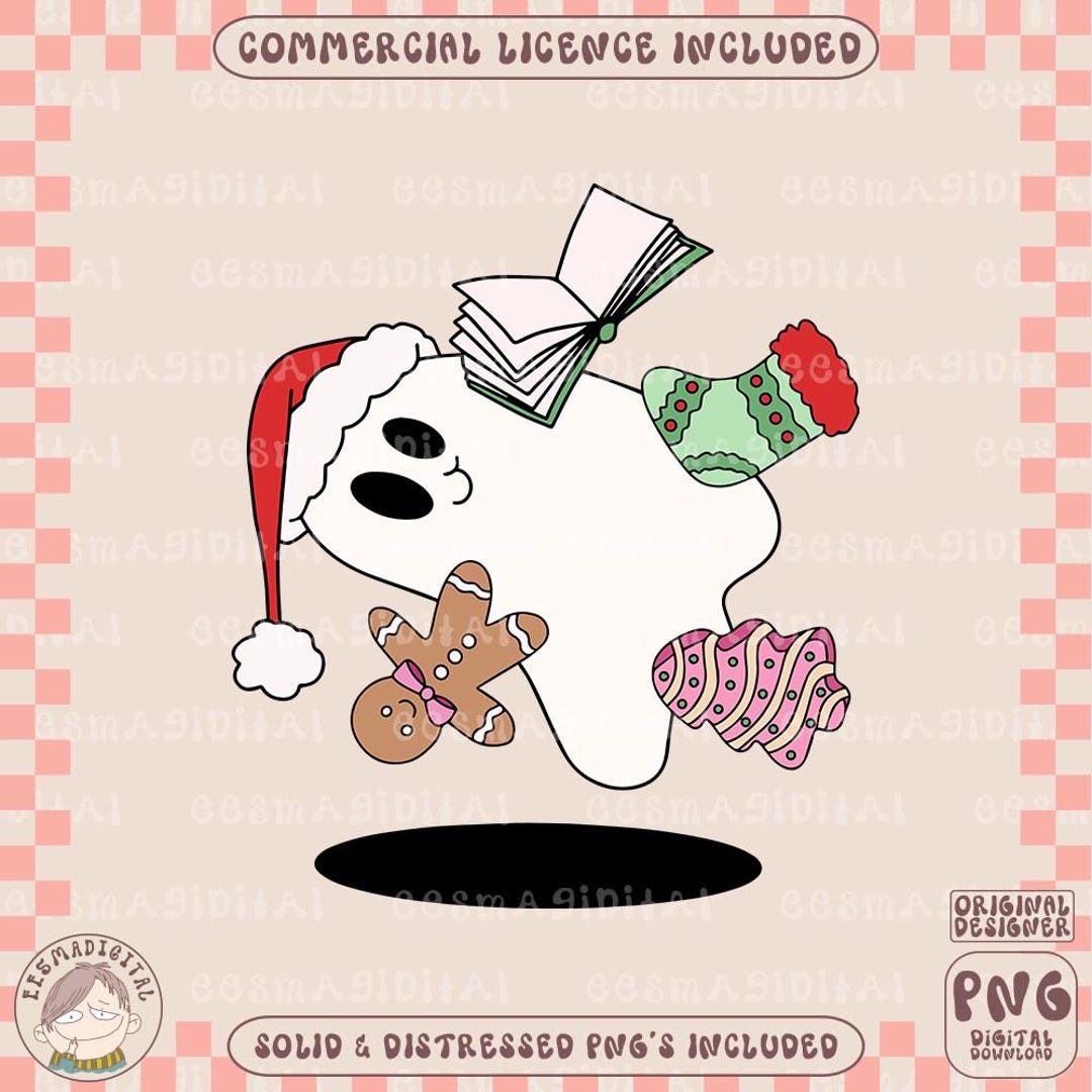 Christmas Cute Reading Ghost Bundle PNG, Trendy Aesthetic Cute Popular ...