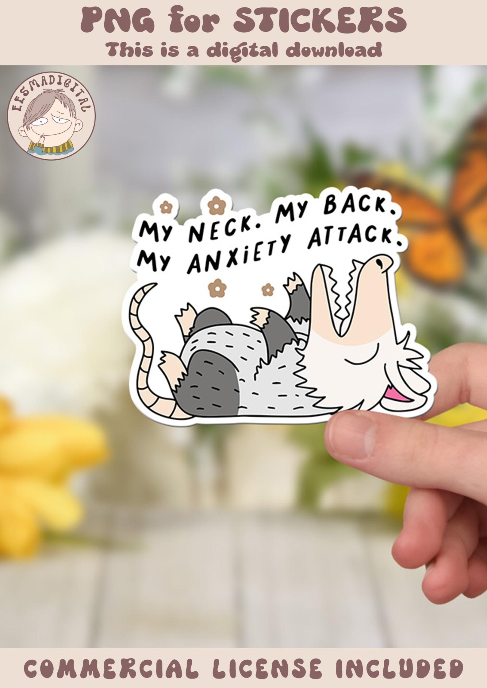 My Neck My Back My Anxiety Attack PNG, Anxious Girly Png, Funny Mental ...