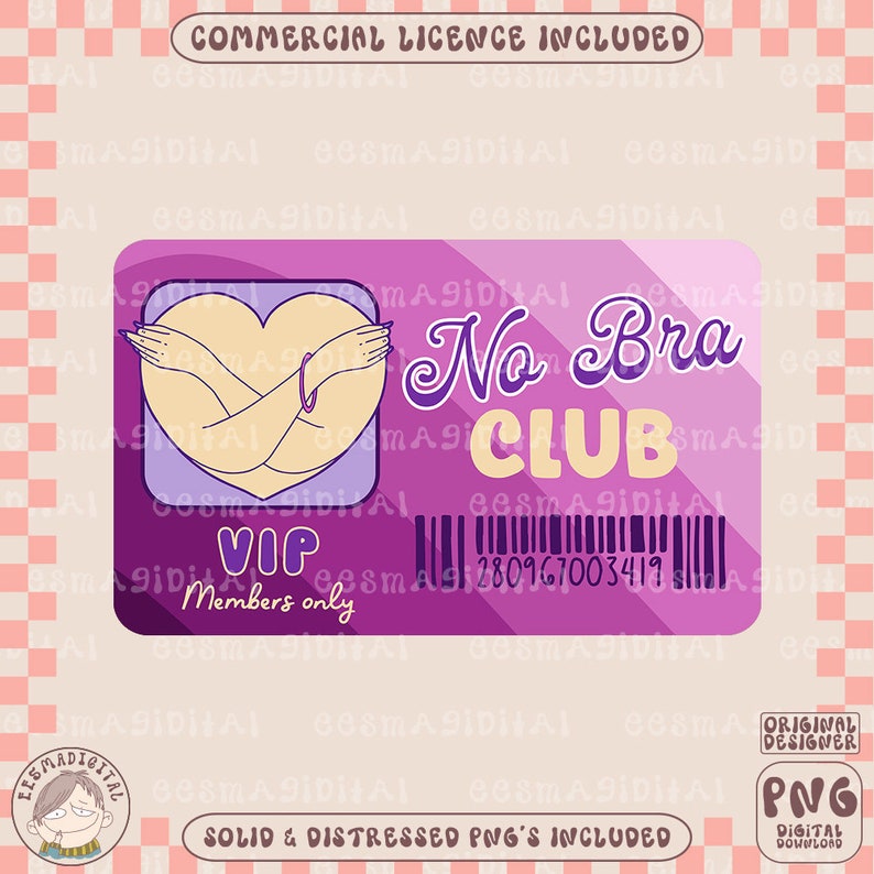 No Bra Club Member PNG, Cute Trendy Artsy Feminism Popular Png Design ...