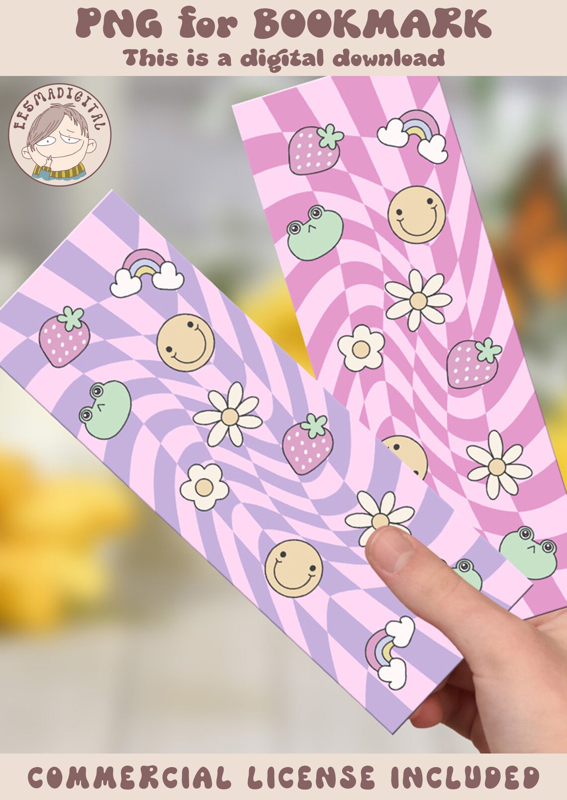 Swirl Checkered Bookmark Design, PNG File, Cute Creative Bookish ...