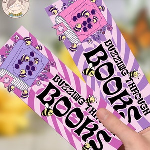 Buzzing Through Books Bookmark Design, PNG File, Cute Creative Bookish ...