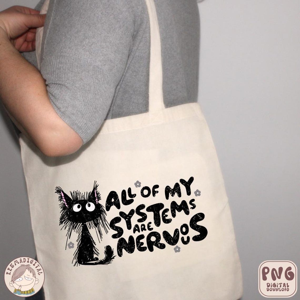 All of My Systems Are Nervous PNG Popular Designs Cute Mental Health T ...