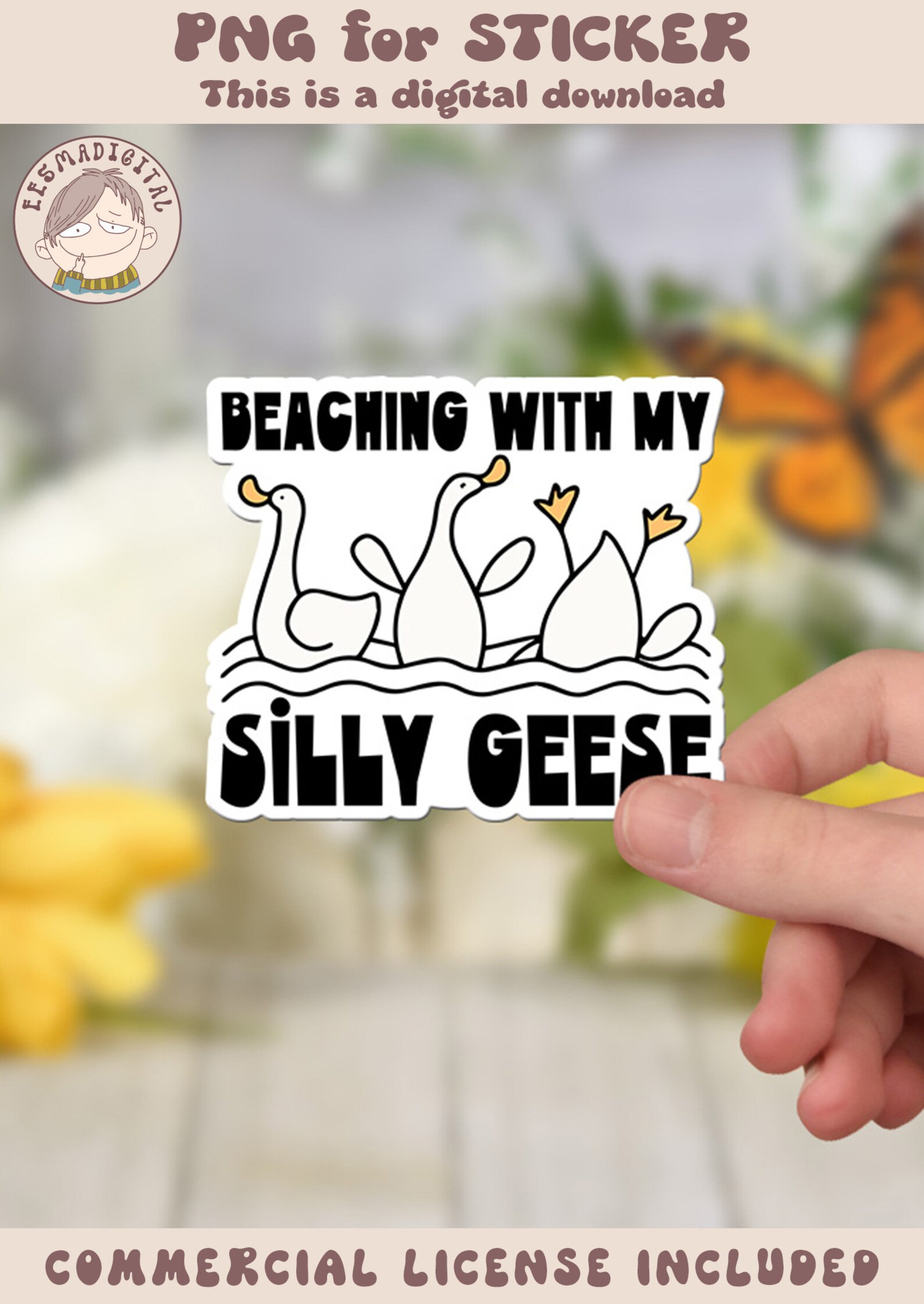 Beaching With My Silly Geese Png, on the Loose, Trendy in My Silly ...