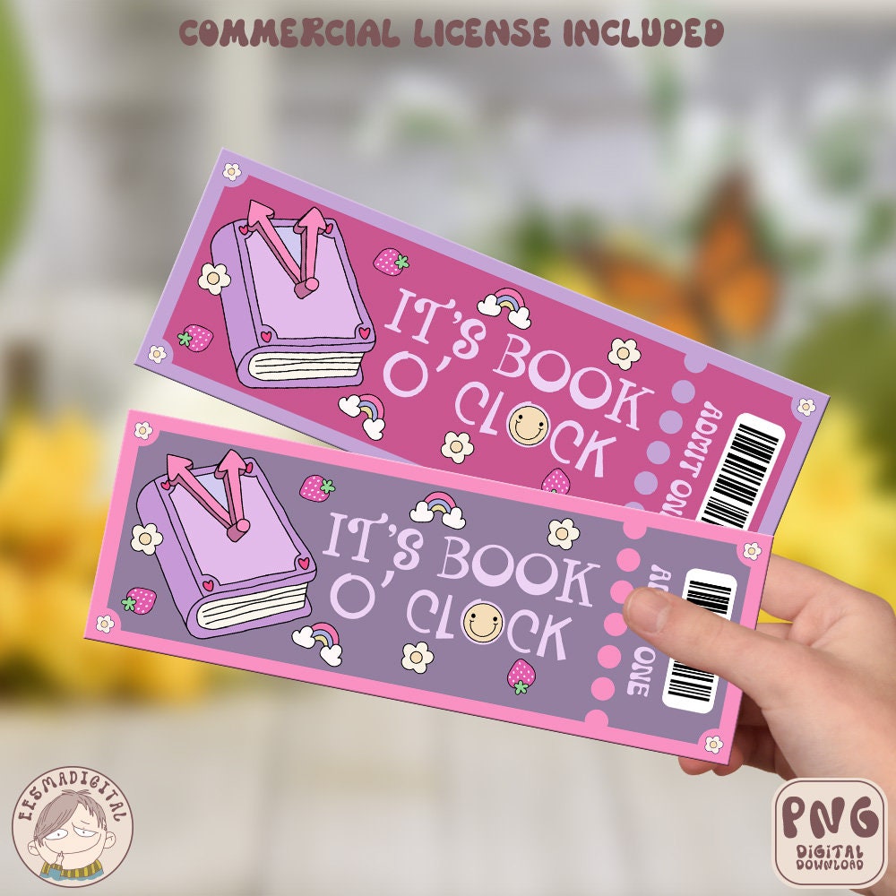 It's Book O Clock Bookmark Design, PNG File, Cute Artsy Creative ...