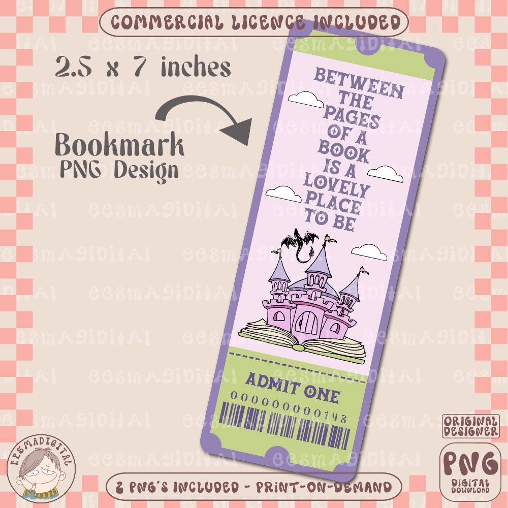 Between the Pages of a Book is a Lovely Place to Be Bookmark Design ...