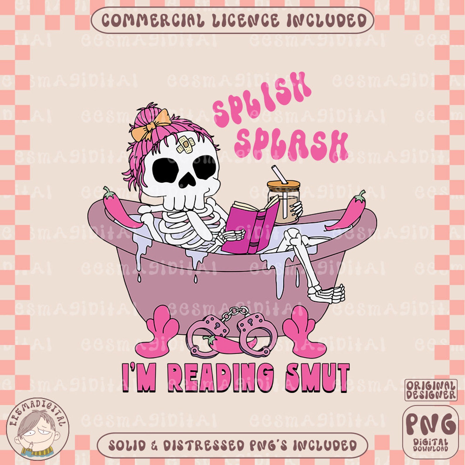 Splish Splash I'm Reading Smut PNG File, Cute Trendy Bookish Smutty ...