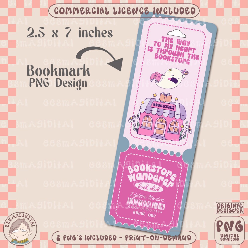 Bookstore Wanderer Bookmark Design, the Way to My Heart is Through the ...