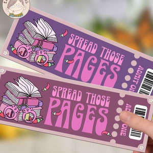 Spread Those Pages Bookmark Design, Admit One PNG File, Fun Trendy Smut ...