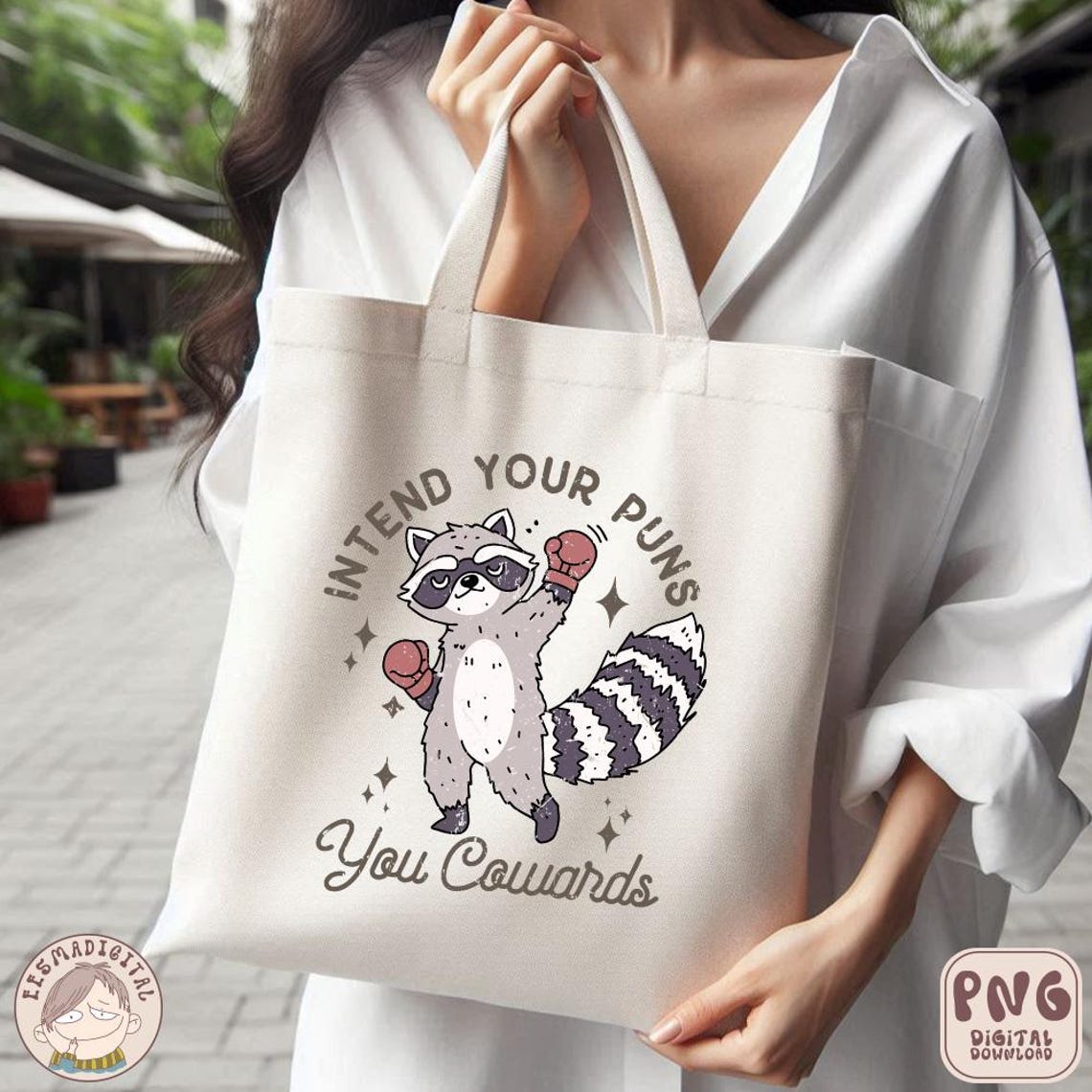 Intend Your Puns You Cowards PNG, Funny Raccoon, Vintage Retro Raccoon ...