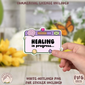 Healing in Progress PNG, Cute & Trendy Mental Health Design for Shirts ...