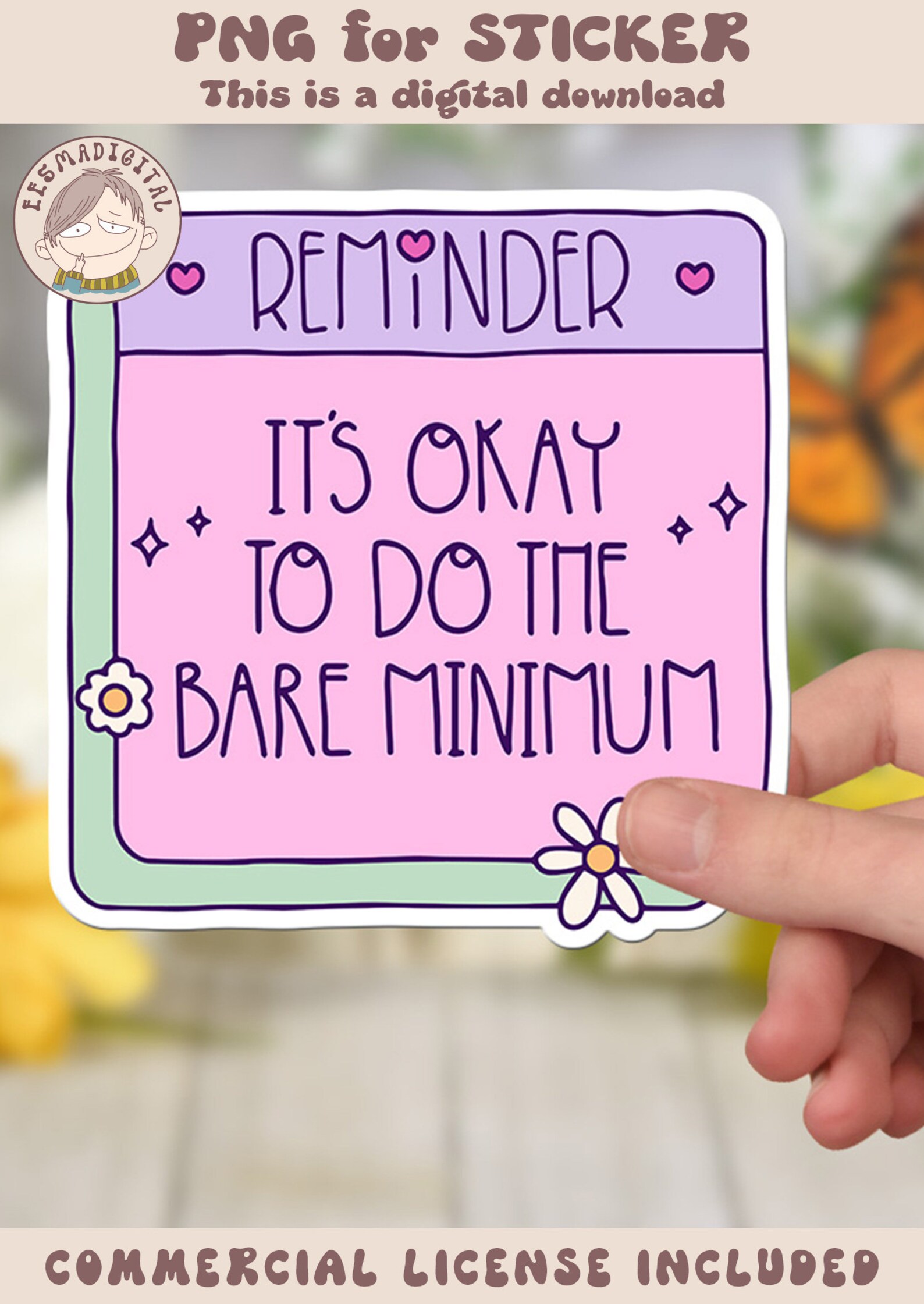 Reminder It's Okay to Do the Bare Minimum PNG, Creative Mental Health ...