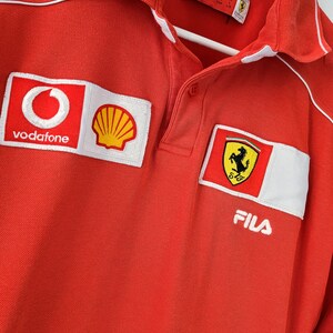 Vintage Fila Scuderia Ferrari F1 Racing Team Vodafone Shell Polo Shirt ...
