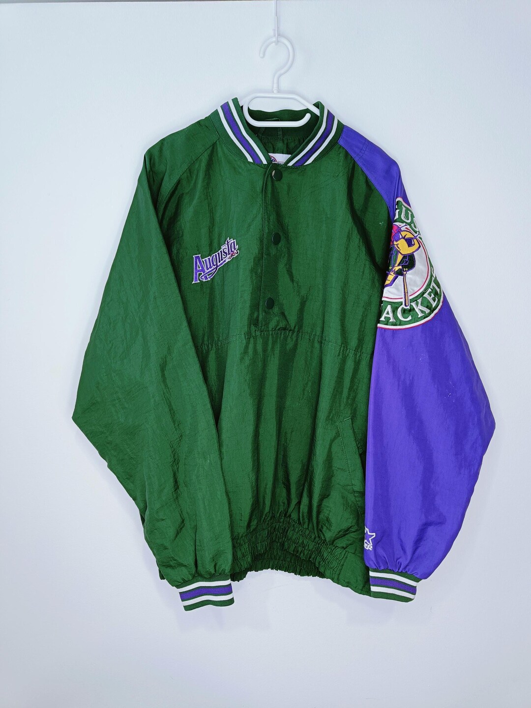 Vintage Starter Augusta Greenjackets Baseball MLB Varsity Bomber Track ...