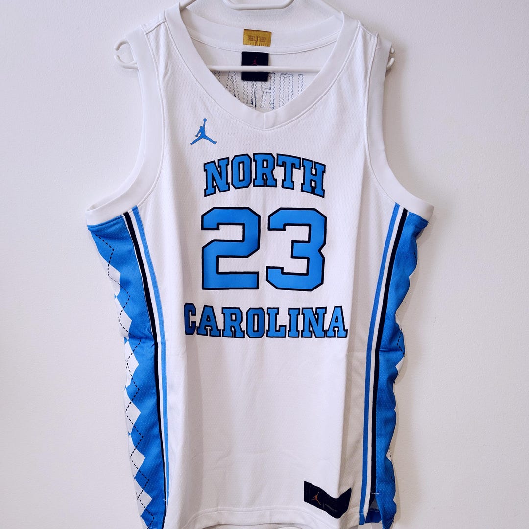 Michael Jordan UNC North Carolina Jersey White Nike Size L Limited - Etsy