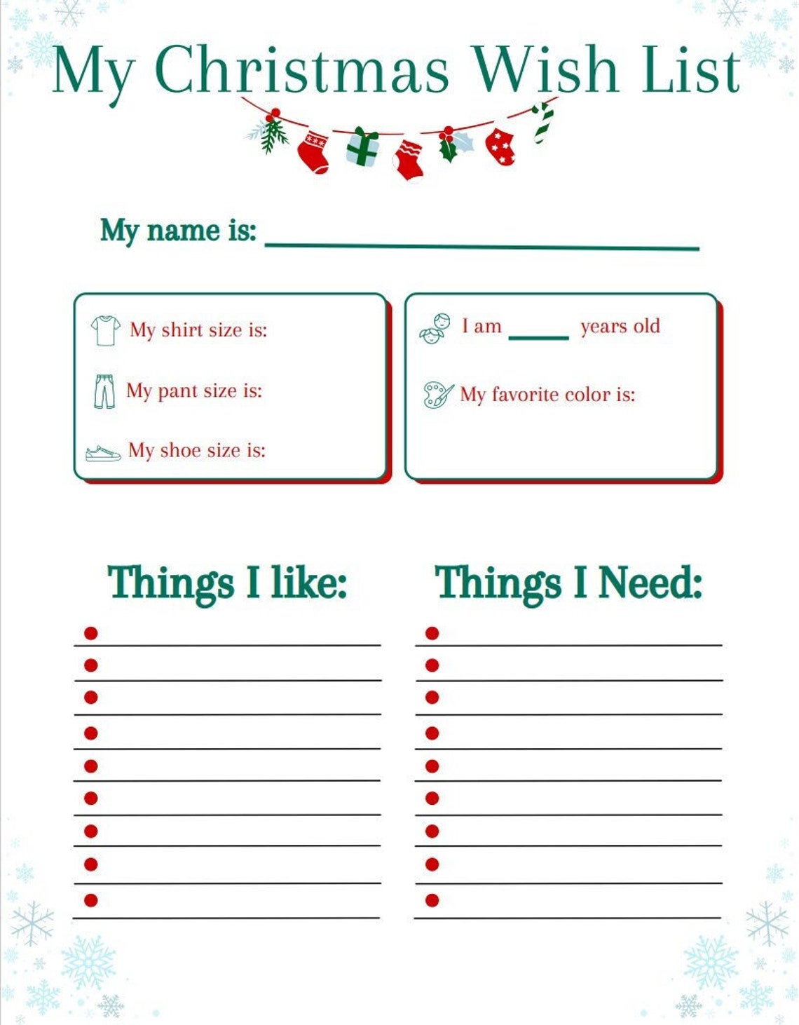 My Christmas Wish List - Etsy