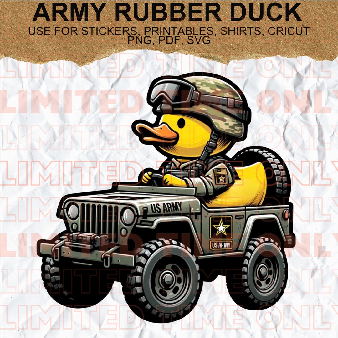 Army Rubber Ducky Riding Squad Truck Clipart PNG SVG PDF Decal Sticker ...