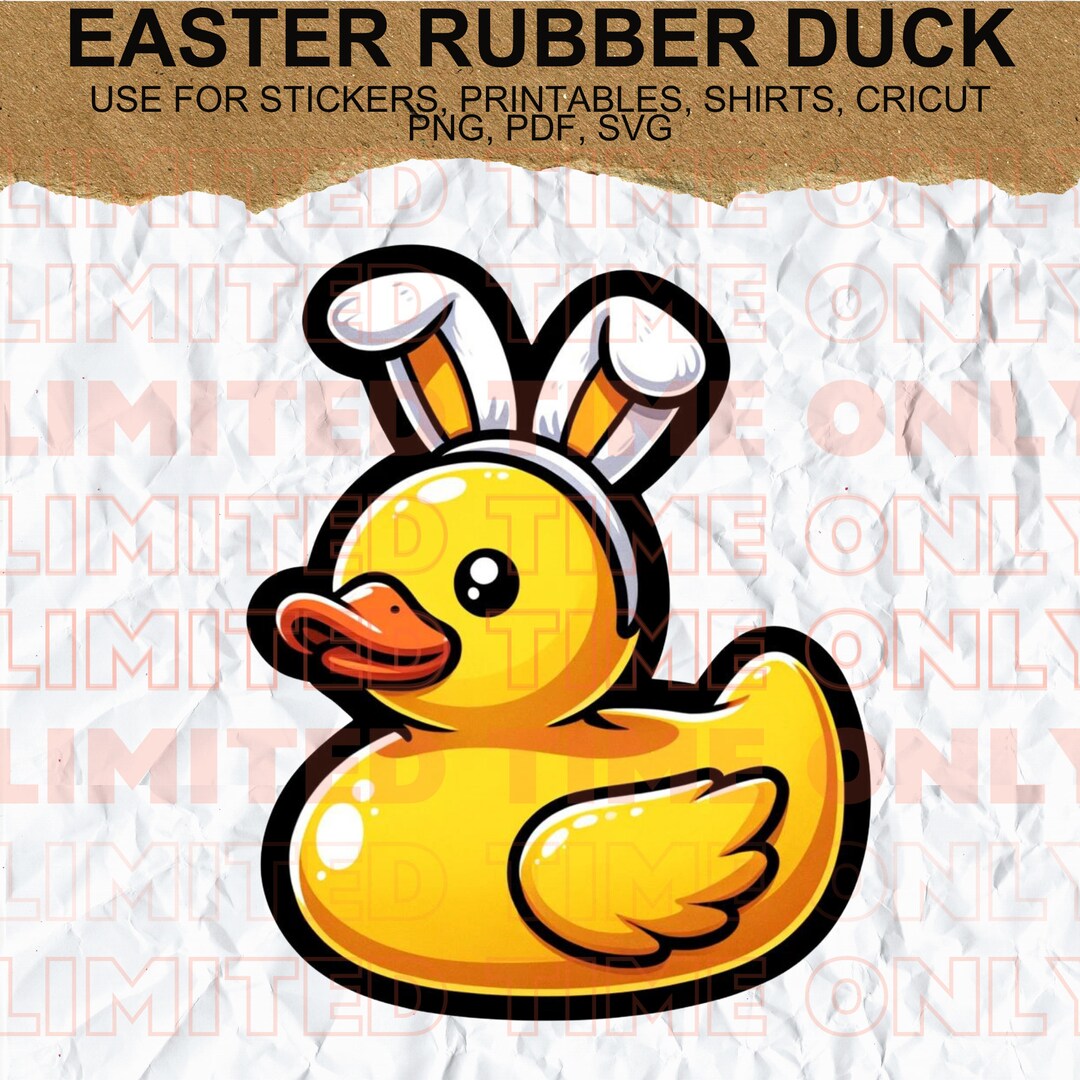 Easter Rabbit Rubber Duck Clipart PNG SVG Printables, Shirts, Cricut ...