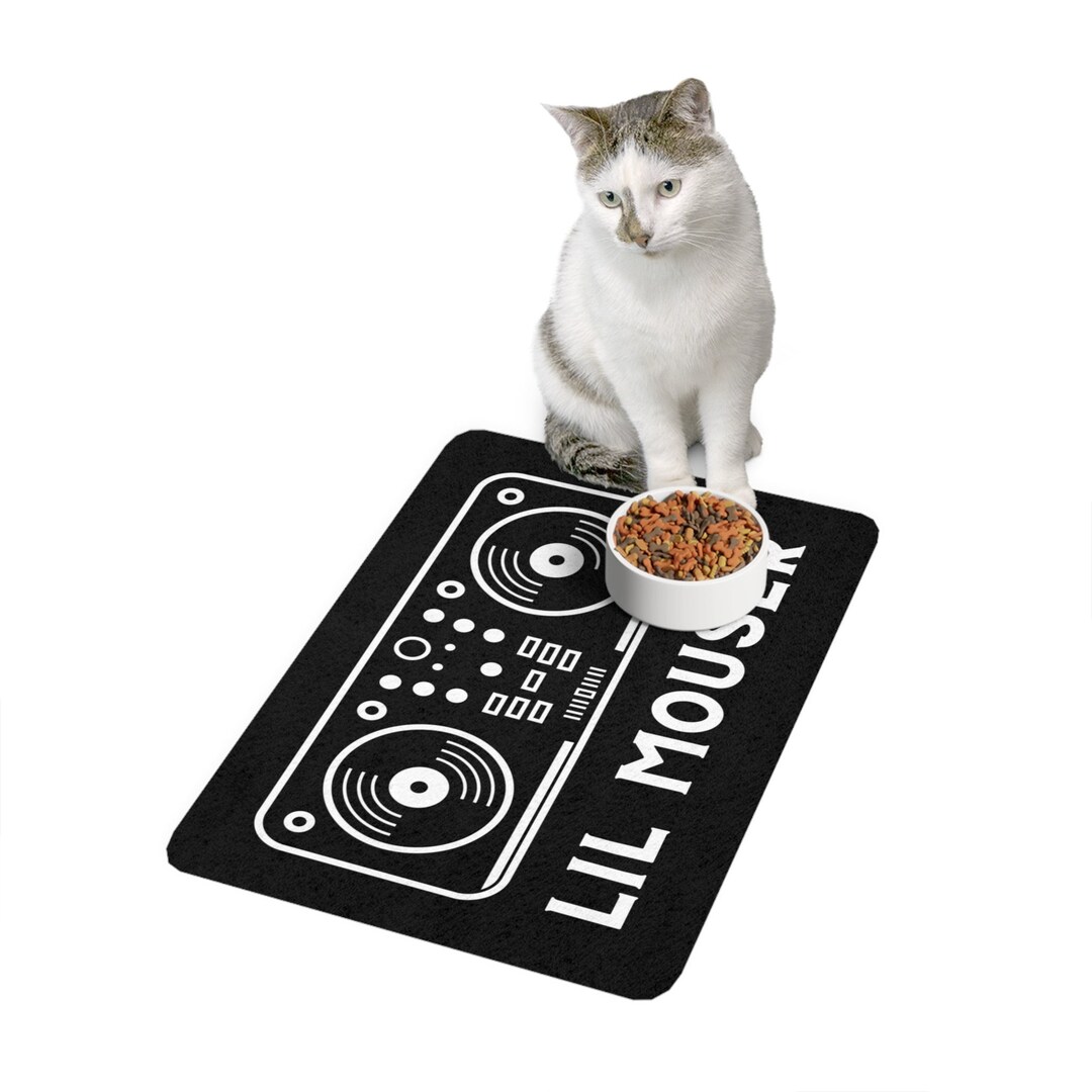 Lil Mouser Cat Mat Graphic Design Pad Yum Pet Food Musician - Etsy