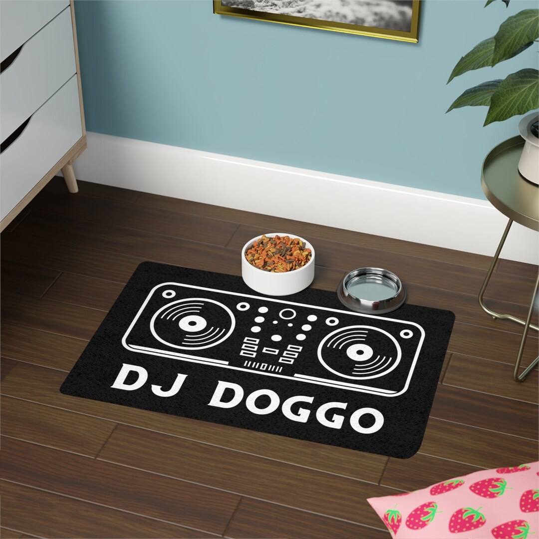 DJ Doggo Custom Graphic Pet Food Mat Musician Gift Animal - Etsy UK