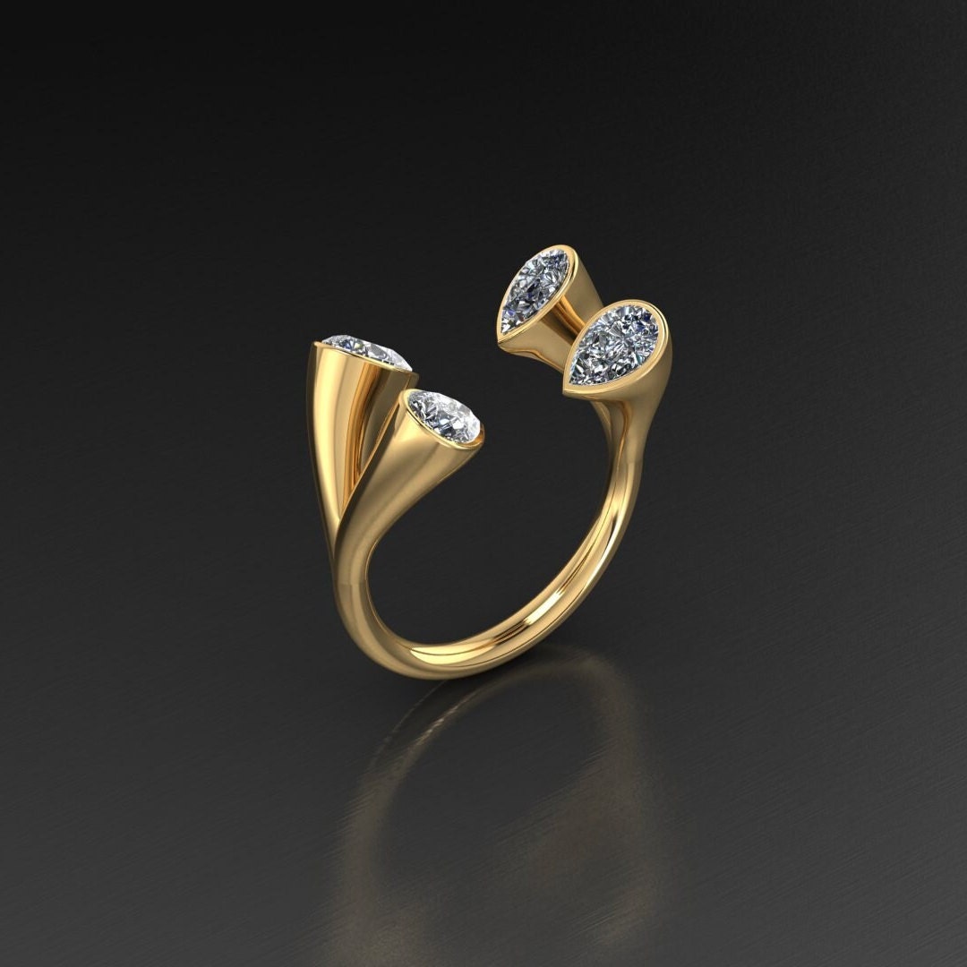 Statement Open Diamond Ring - Etsy