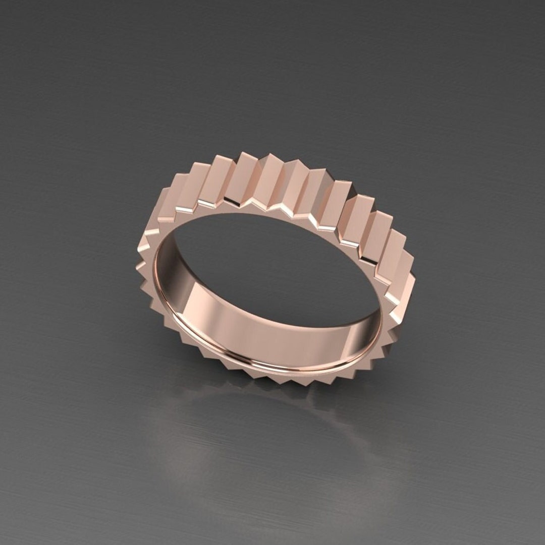 Minimalist Stacking Ring, Fluted Dome Band - Etsy