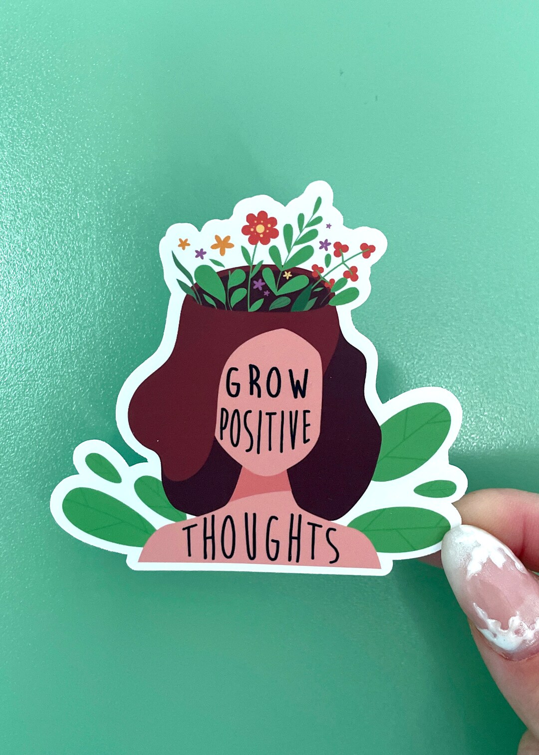 Grow Positive Thoughts, Vinyl Sticker, Matte Waterproof, Meme Sticker ...