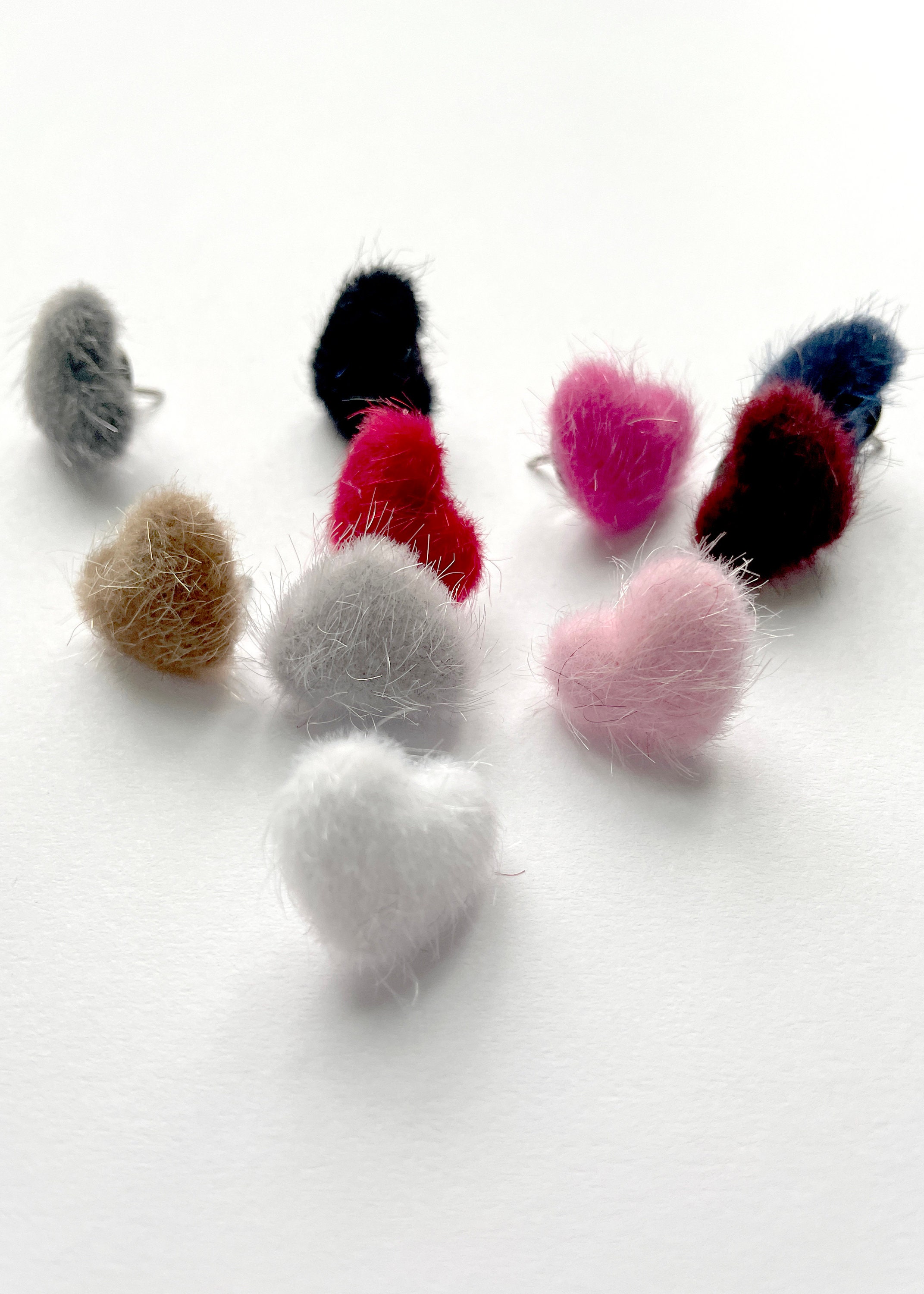 Fuzzy Heart Push Pins, Thumb Tack Set, Cute Hearts Push Pins, Coworker ...