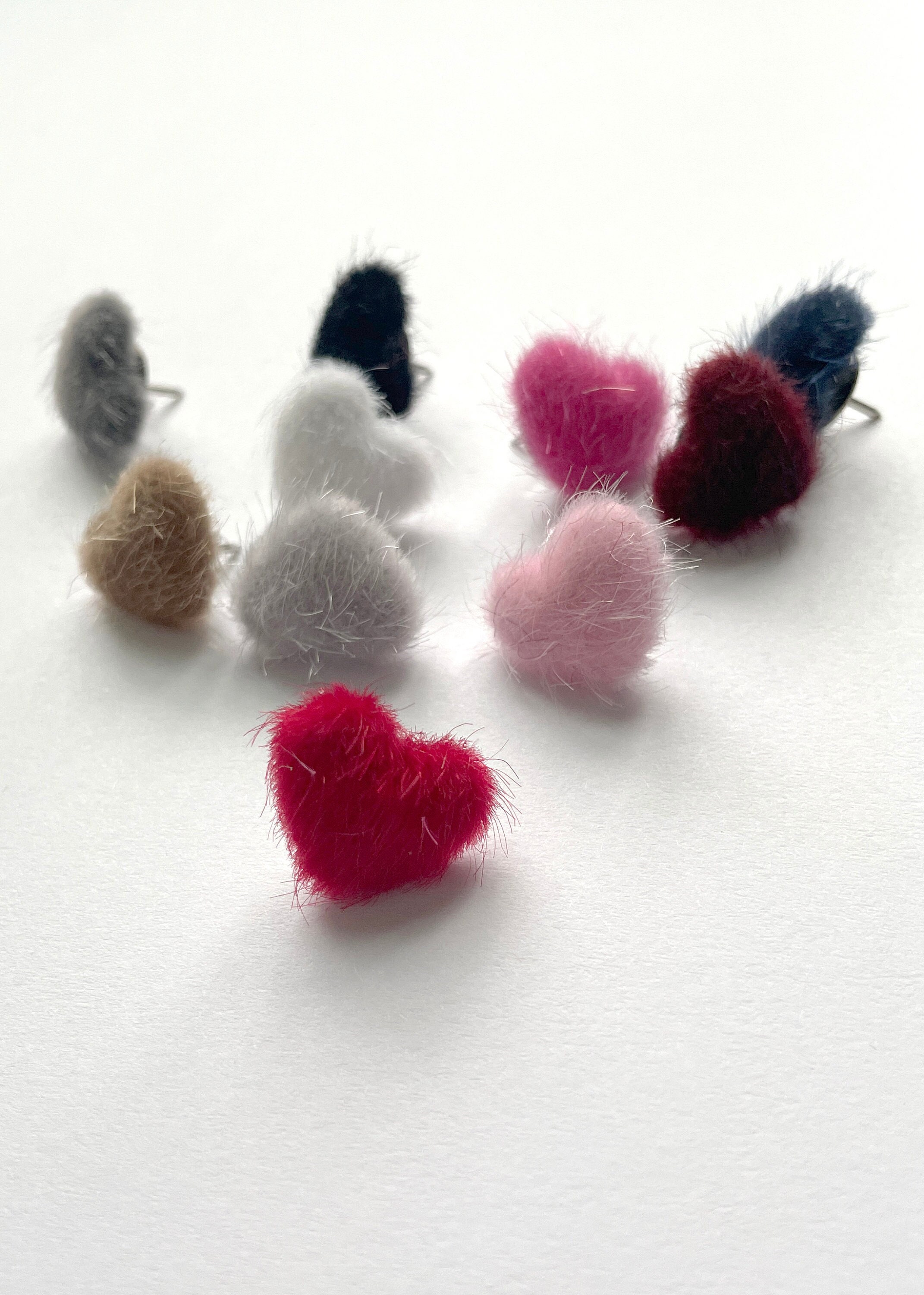 Fuzzy Heart Push Pins, Thumb Tack Set, Cute Hearts Push Pins, Coworker ...