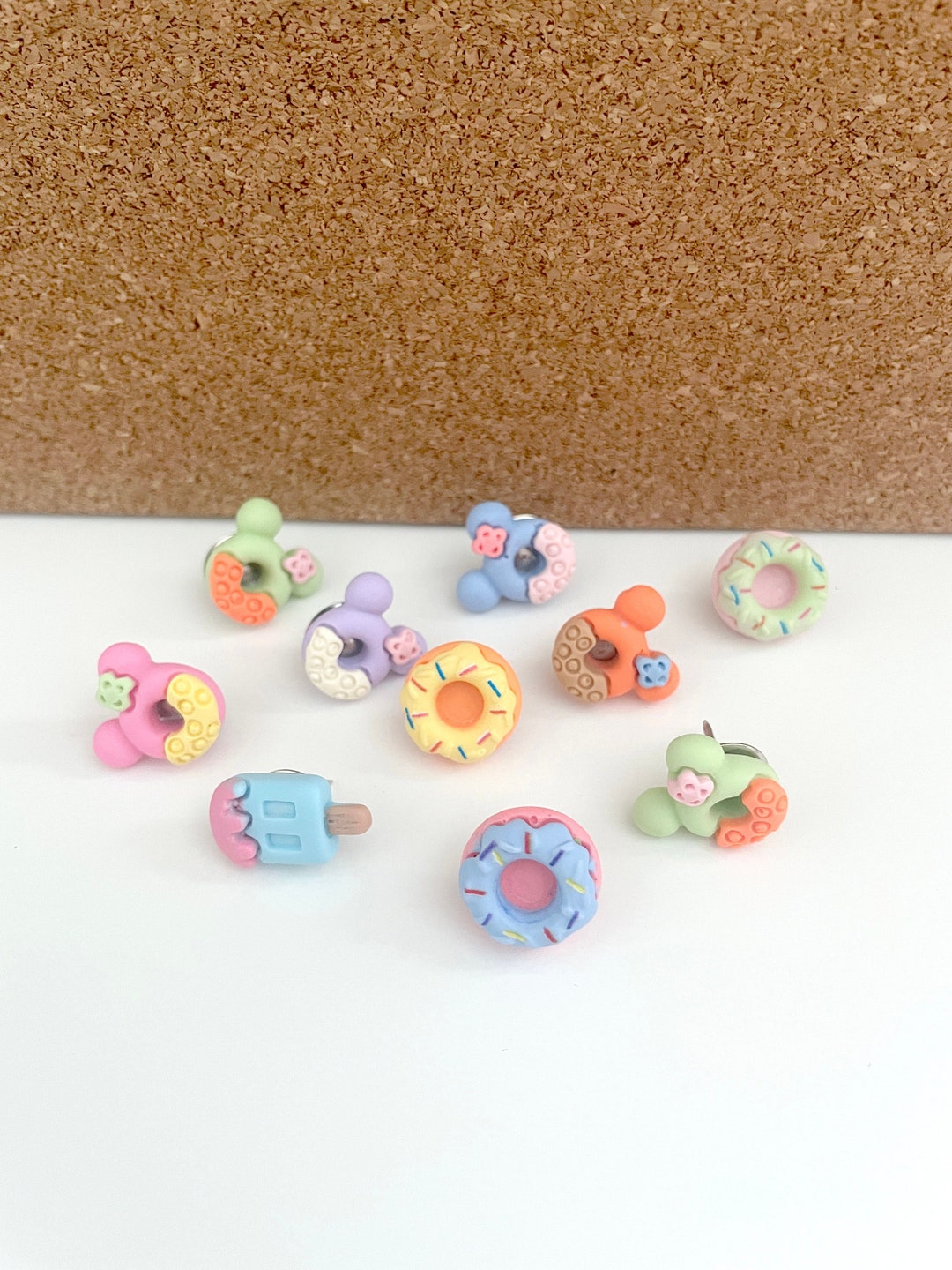 Donuts and Sweets Push Pins, Thumb Tack Set, Mikey Bakery Push Pins ...