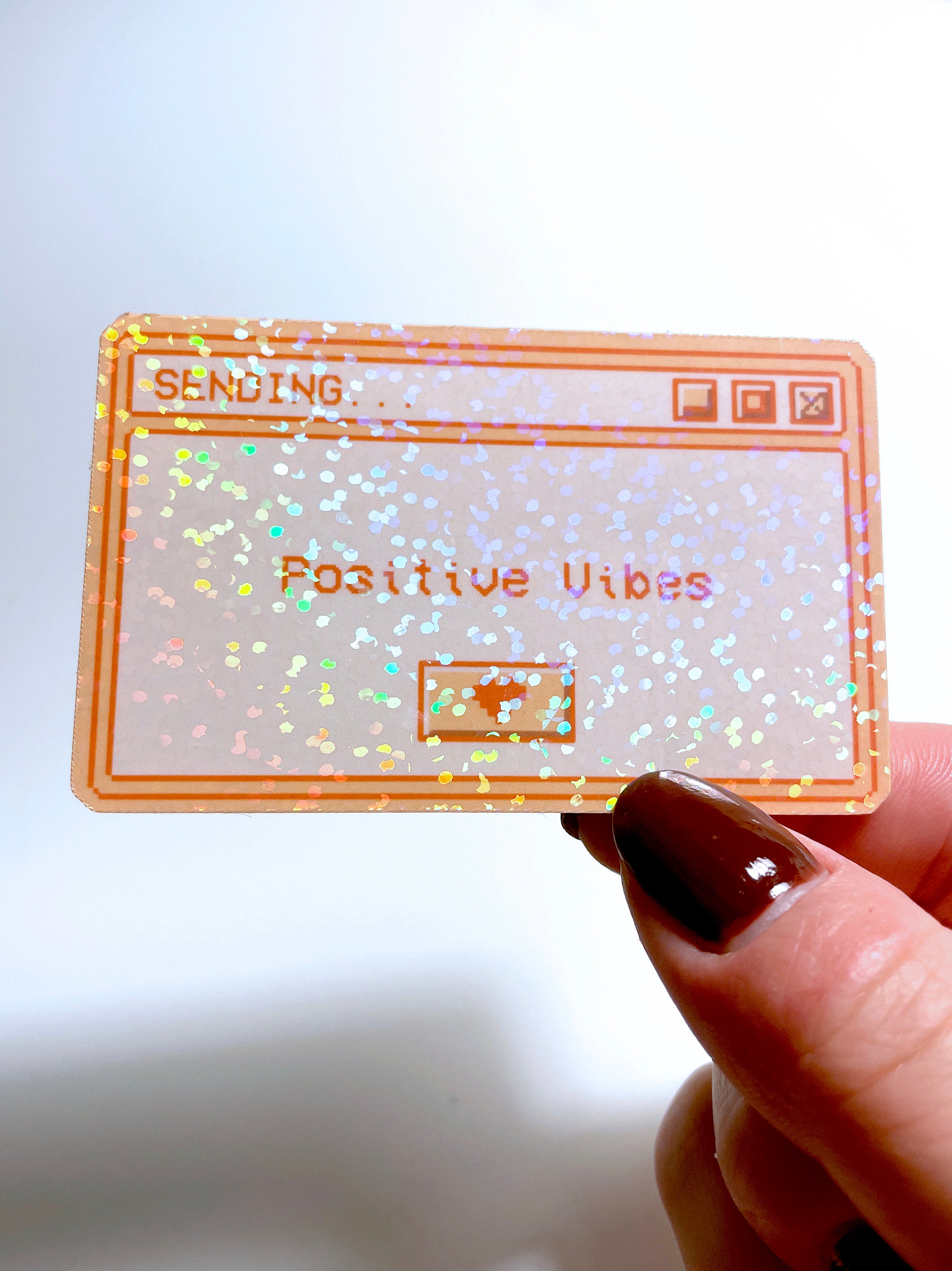 90s 8-bit Computer Reminders Holographic Sticker, Nostalgic Vinyl ...