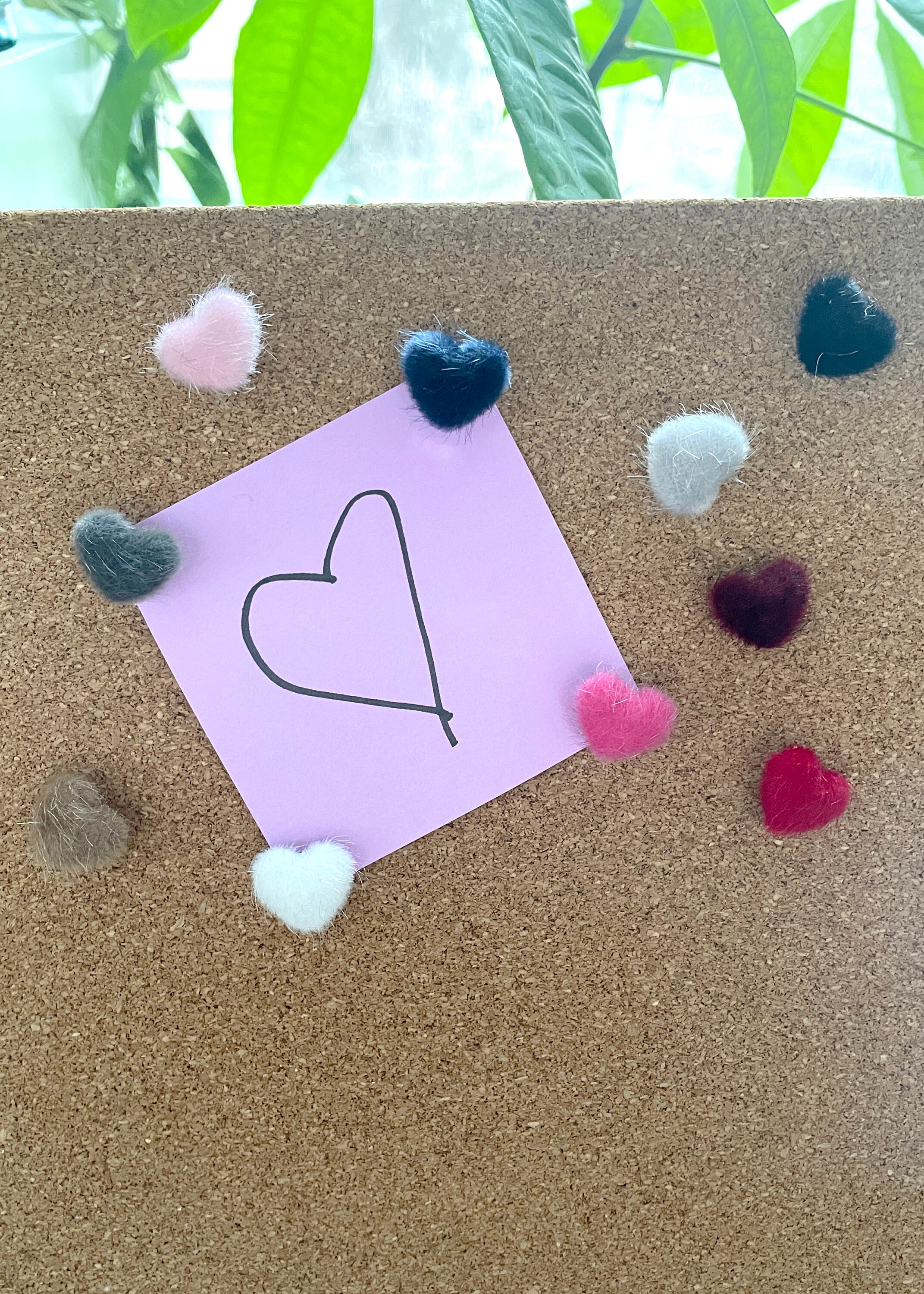 Fuzzy Heart Push Pins, Thumb Tack Set, Cute Hearts Push Pins, Coworker ...