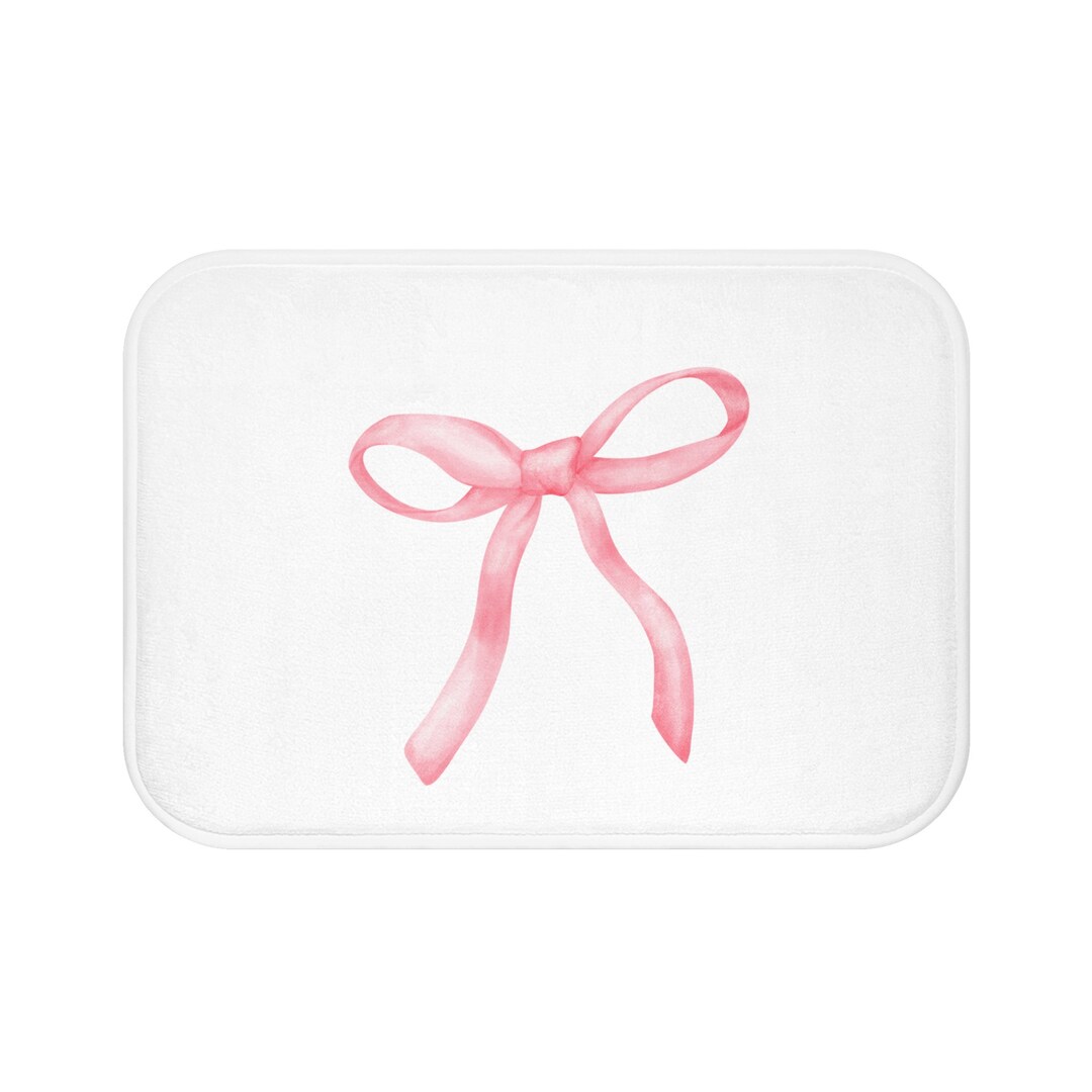 Bath Mat Pink Bow, Coquette Decor - Etsy