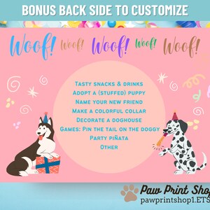 Dog Theme Birthday Printable | EDITABLE DIGITAL DOWNLOAD | Dog Birthday ...