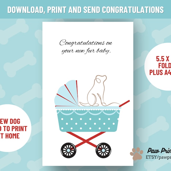 Printable Congratulations New Puppy Card - Etsy
