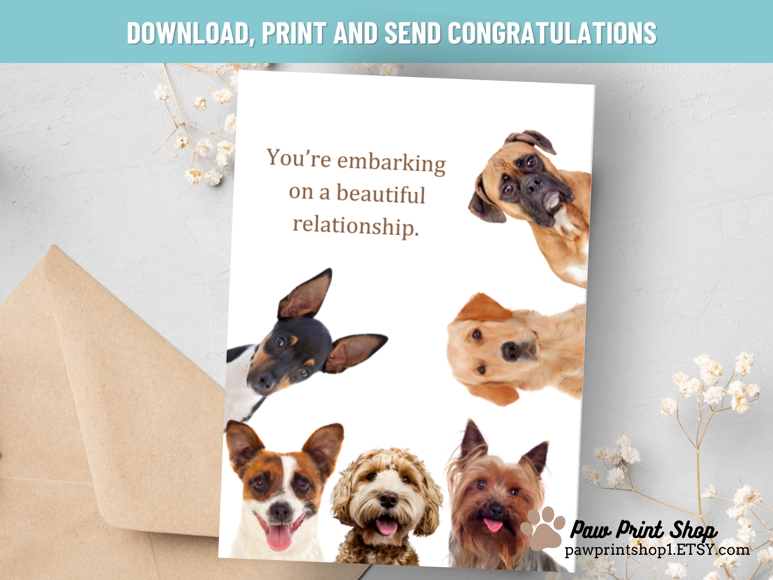New Dog Card Printable | DIGITAL DOWNLOAD | New Puppy Card | New Pet ...