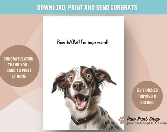 Funny Thank You Printable DIGITAL DOWNLOAD Cat Congratulations Card ...