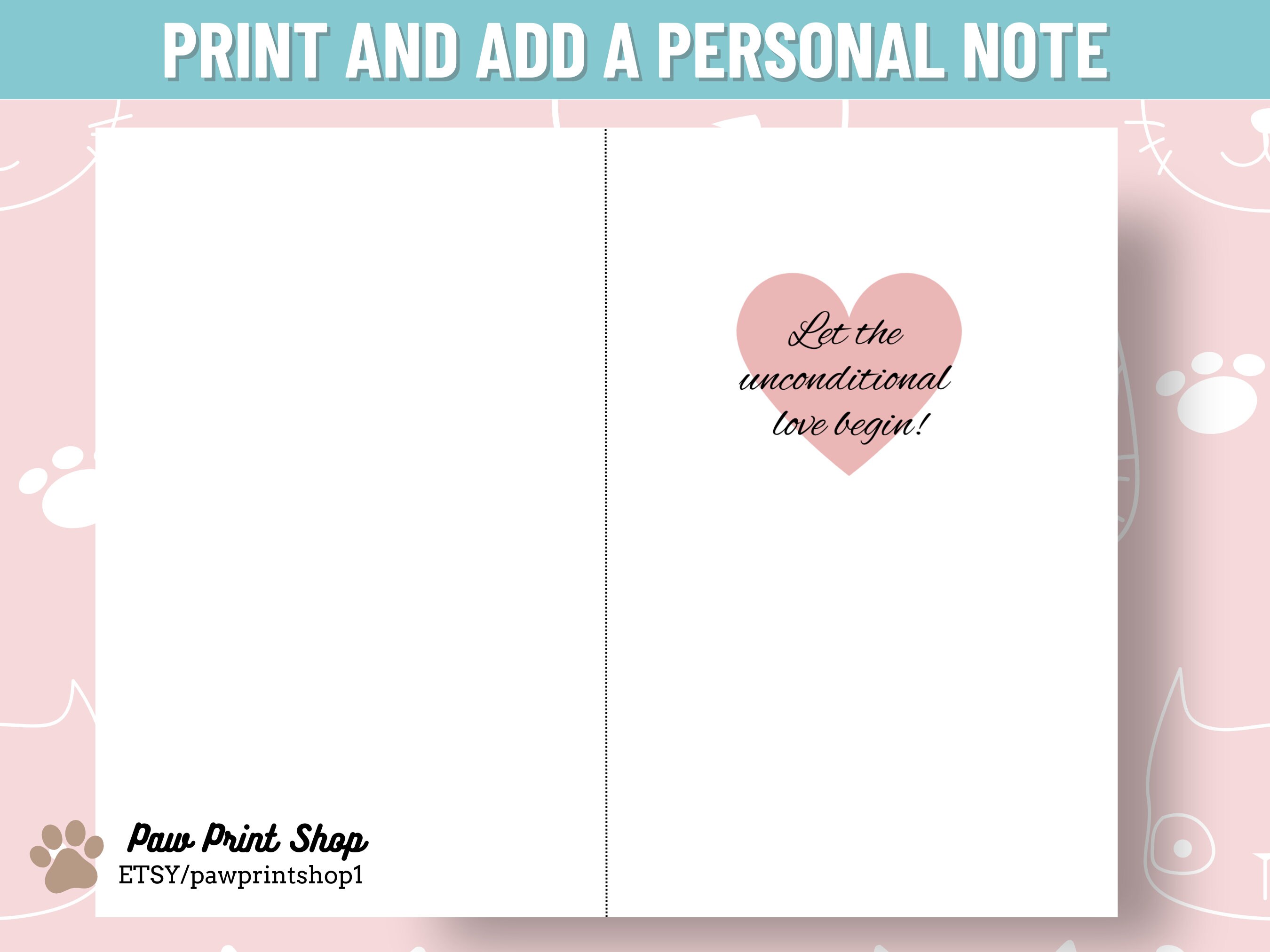 New Cat Card Printable | DIGITAL DOWNLOAD | New Kitty Card | New Pet ...