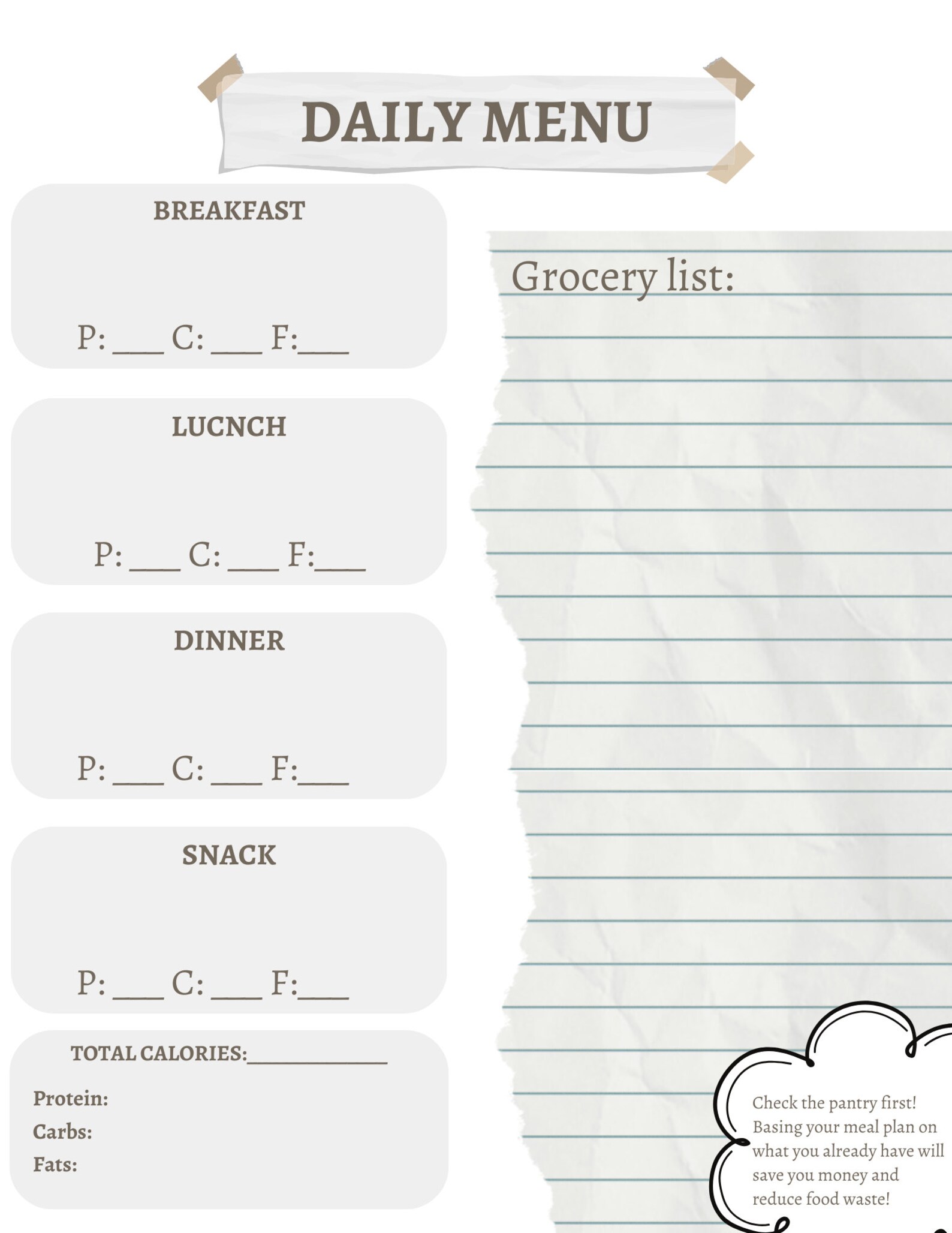 Beginner Macro Counting 30-day Planner & Daily Journal- Tips for ...