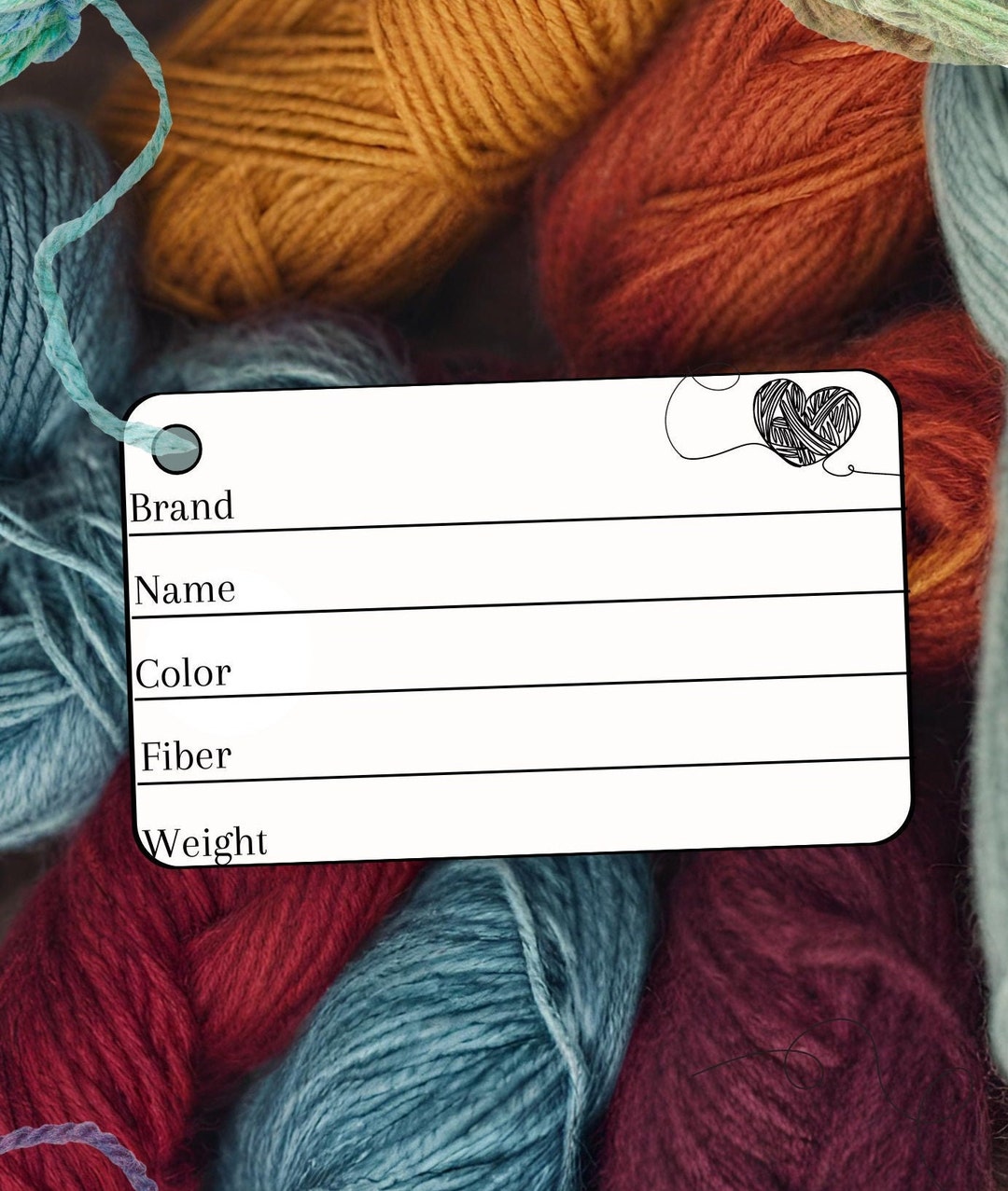 Yarn Label Printable / Crochet & Knit Yarn Tags - Etsy