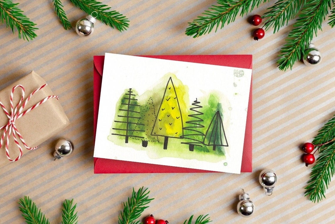 Printable Christmas Tree Card / Holiday Cards / Digital Download ...