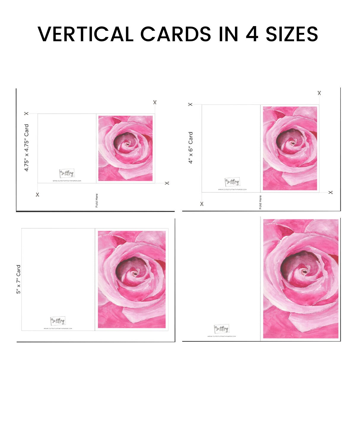 Printable Rose Greeting Card / Water Color Rose Card / Greeting Card ...